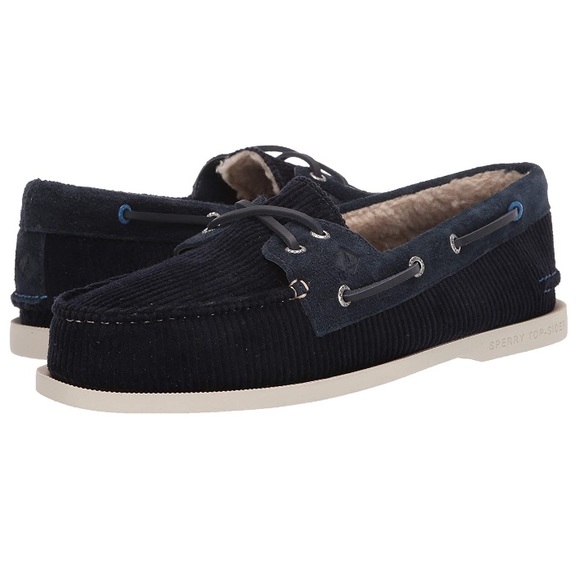 Sperry | Shoes | Sperry Navy Ao 2eye Plush Corduroy Boat Shoes | Poshmark